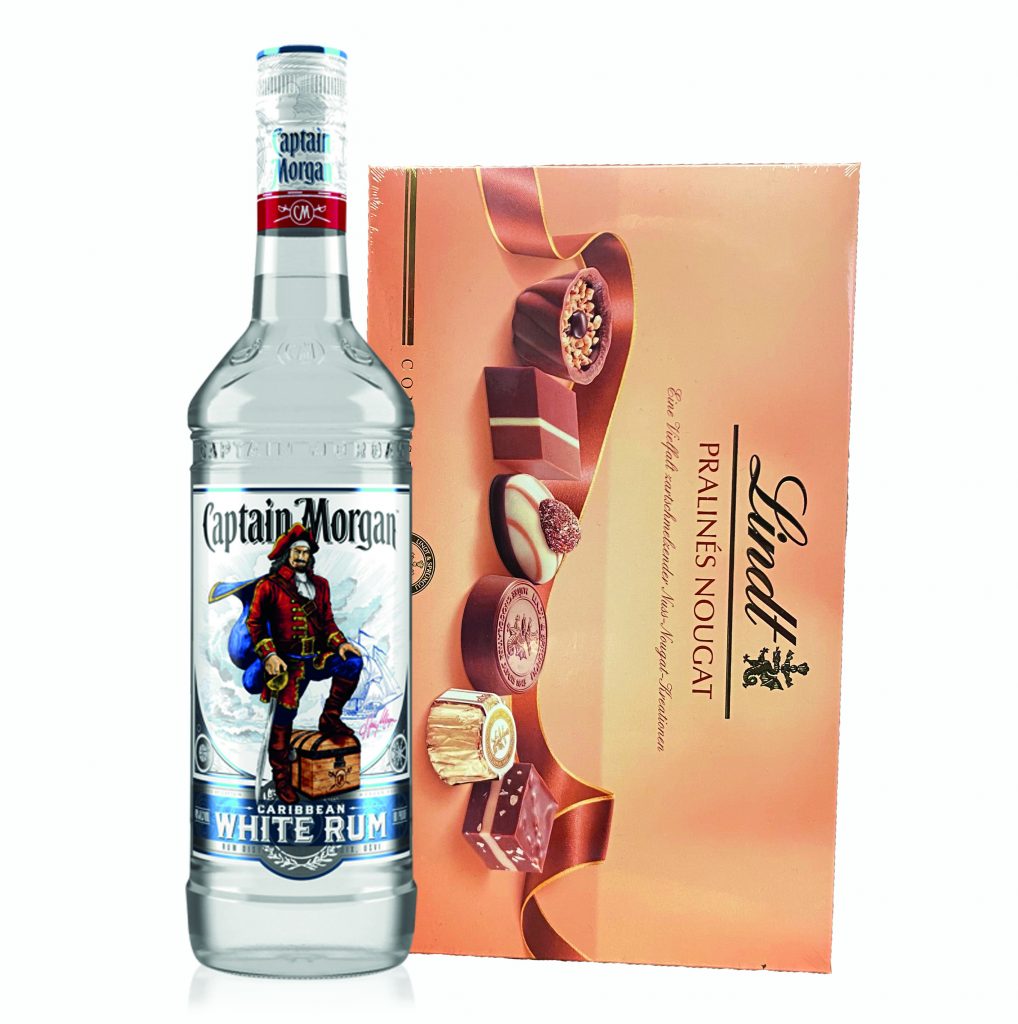 Captain Morgan White Rum & Lindt Pralines | Send Gift In Europe